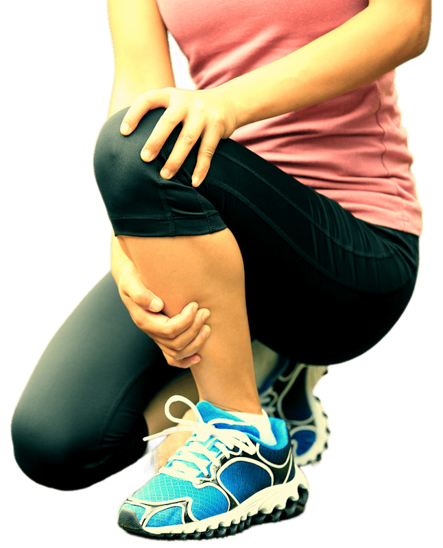 Shin Splint Freedom Formula - Female runner holding leg - iRace.ai Guides